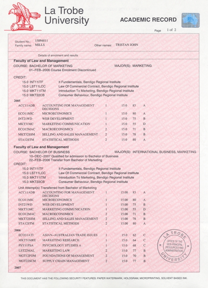 Uni Academic Records 1